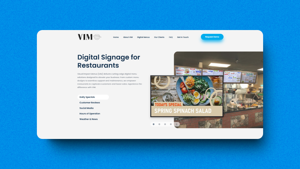 Visual Impact Menus | Custom Digital Menu Solutions